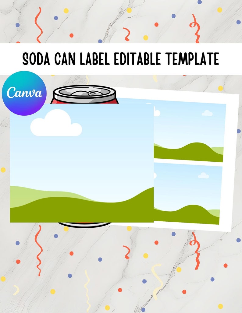 Soda Can Label Template | Canva Editable Custom Party Favors - Etsy