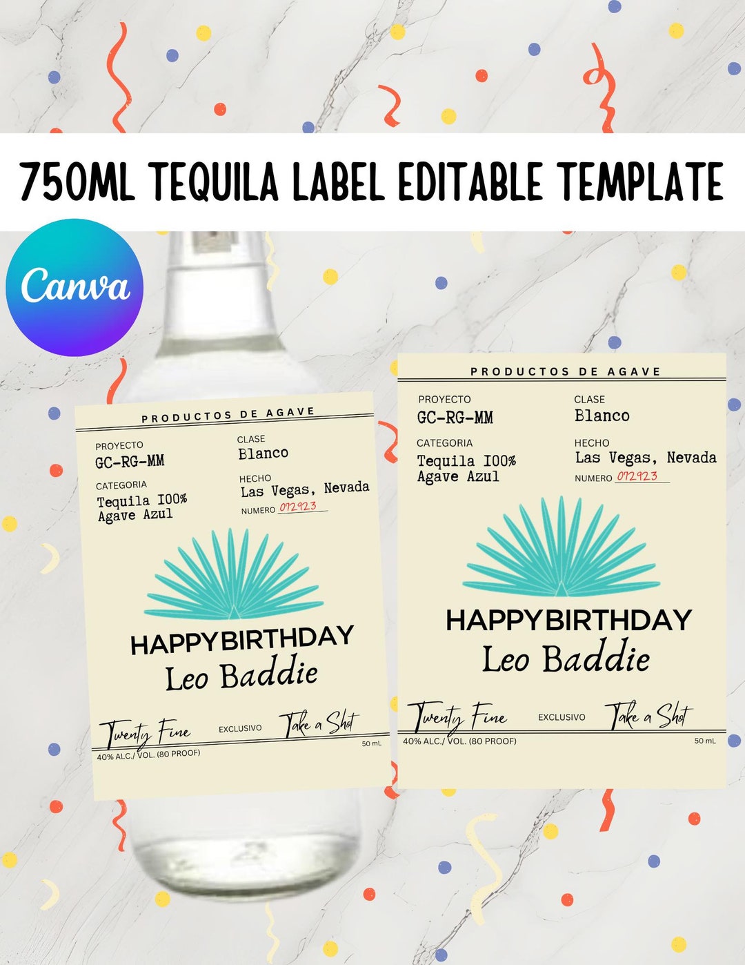 Tequila Liquor Labels Custom | Editable Casamigos Party Favors ...