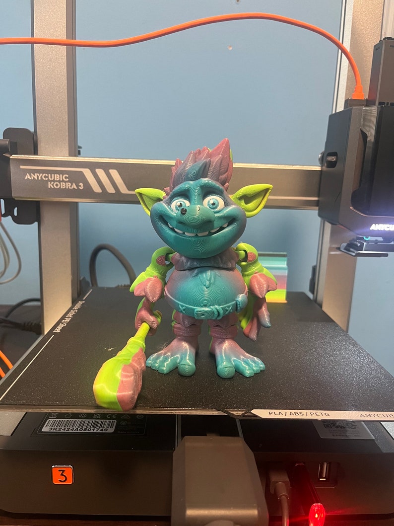 Fidget 3d Printed Troll With Club From Flexifactory . - Etsy