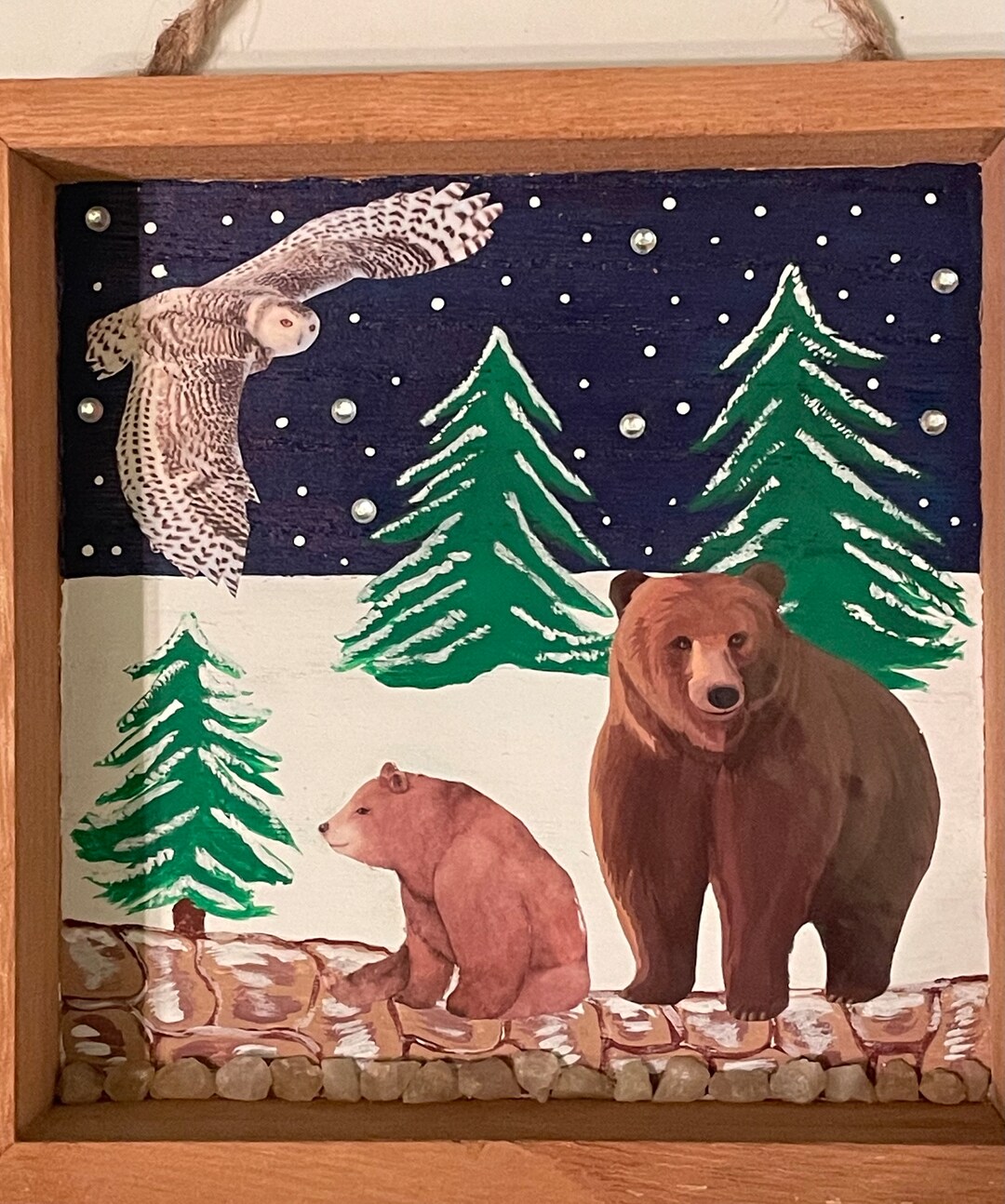 Mother and Baby Bear Shadow Box Art - Etsy