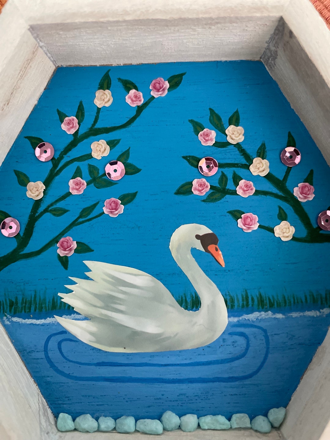 Swan Shadow Box Art - Etsy