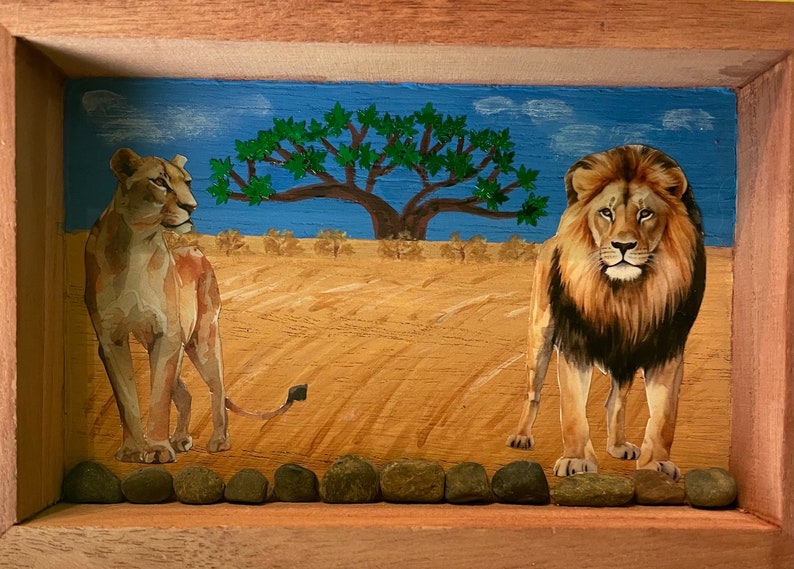 Safari Shadow Box Art - Etsy