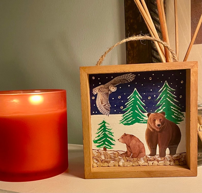 Mother and Baby Bear Shadow Box Art - Etsy