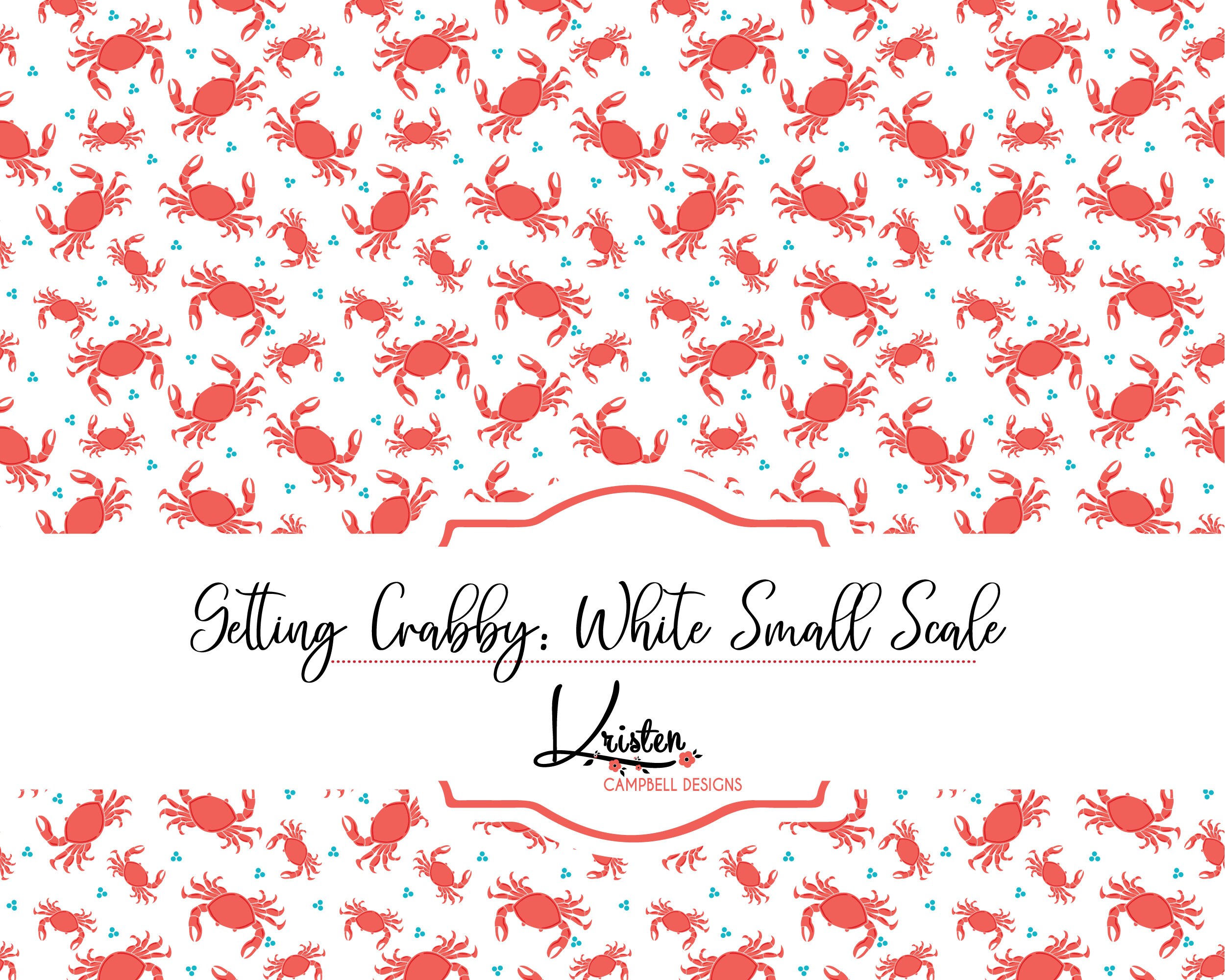 Crab Digital Pattern, Digital Download, Digital Scrapbooking Paper ...
