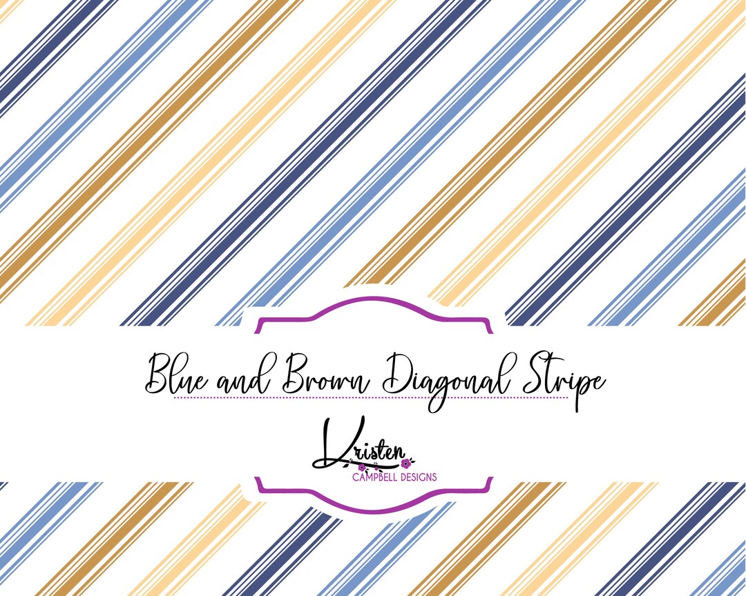 Blue and Brown Diagonal Stripe, Seamless Pattern, Printable Fabric ...