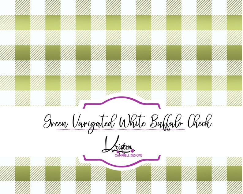 Green Buffalo Plaid Check Seamless Pattern, Digital Paper, Scrapbooking ...