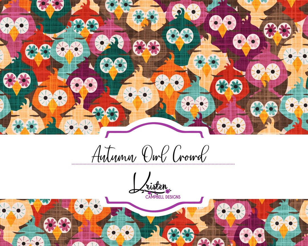 Owl Seamless Pattern, Digital Paper, Commercial Use, Scrapbooking Paper ...