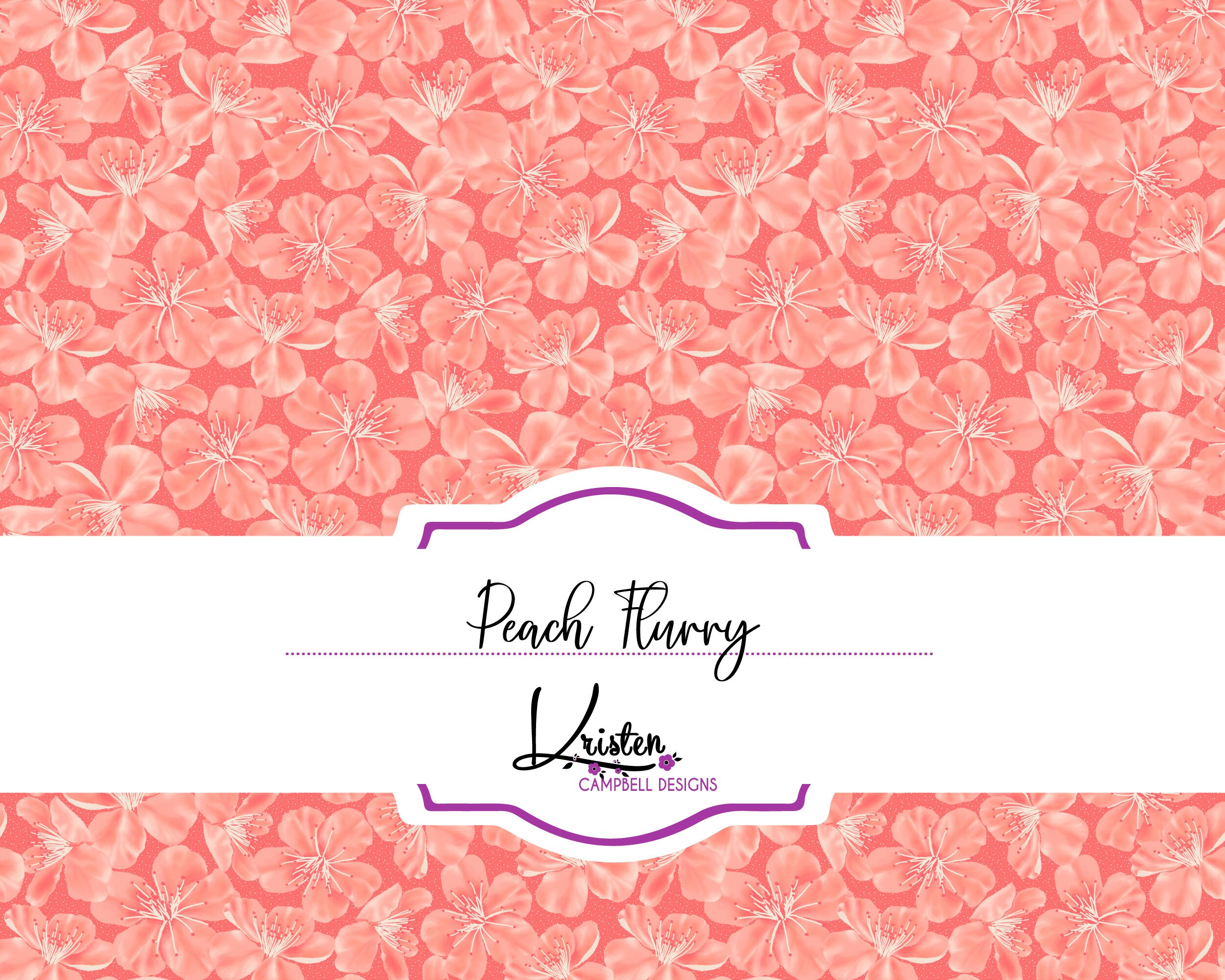 Peach Flurry Digital Paper, Printable Fabric, Seamless Pattern ...