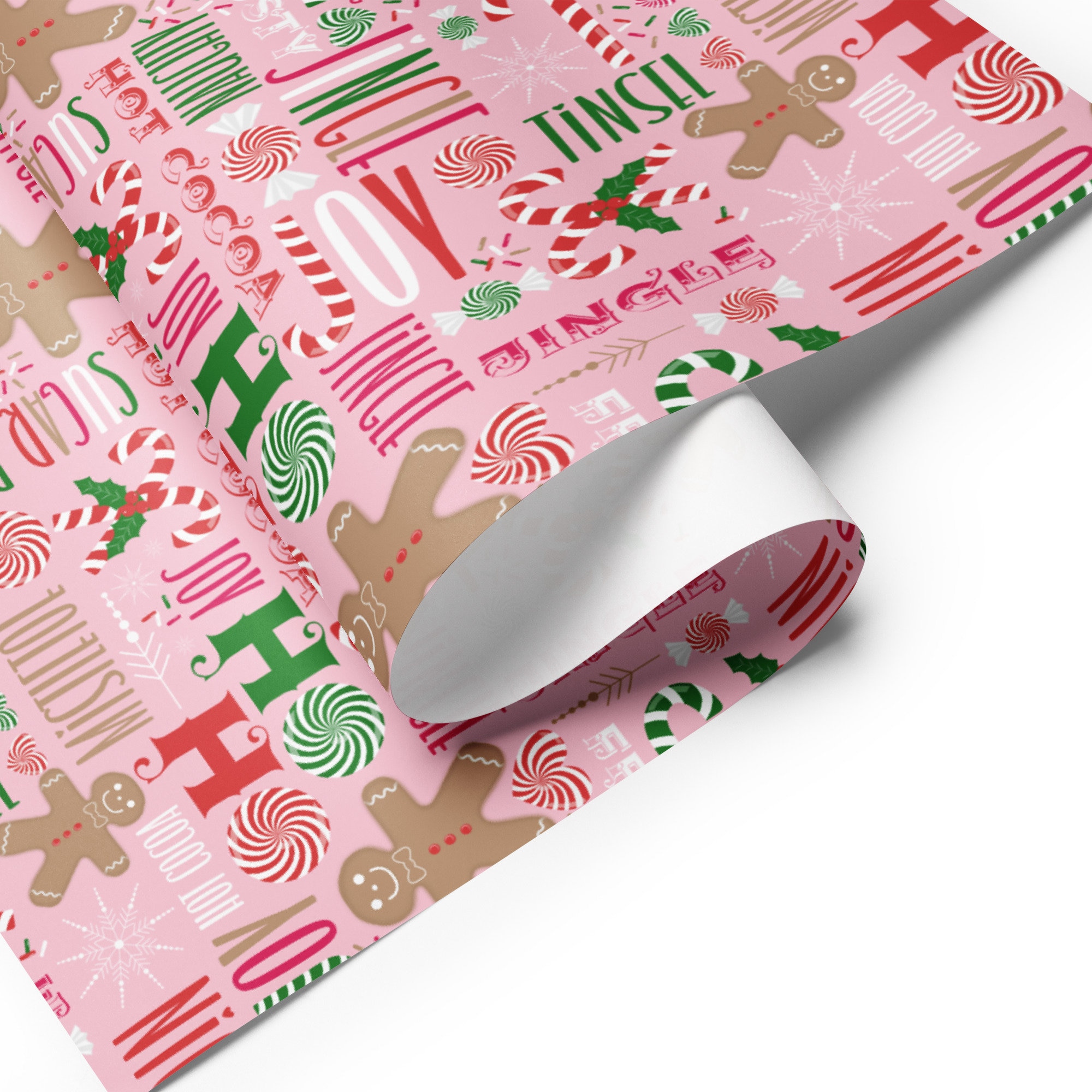 Holiday Words Gift Wrapping Paper - Etsy