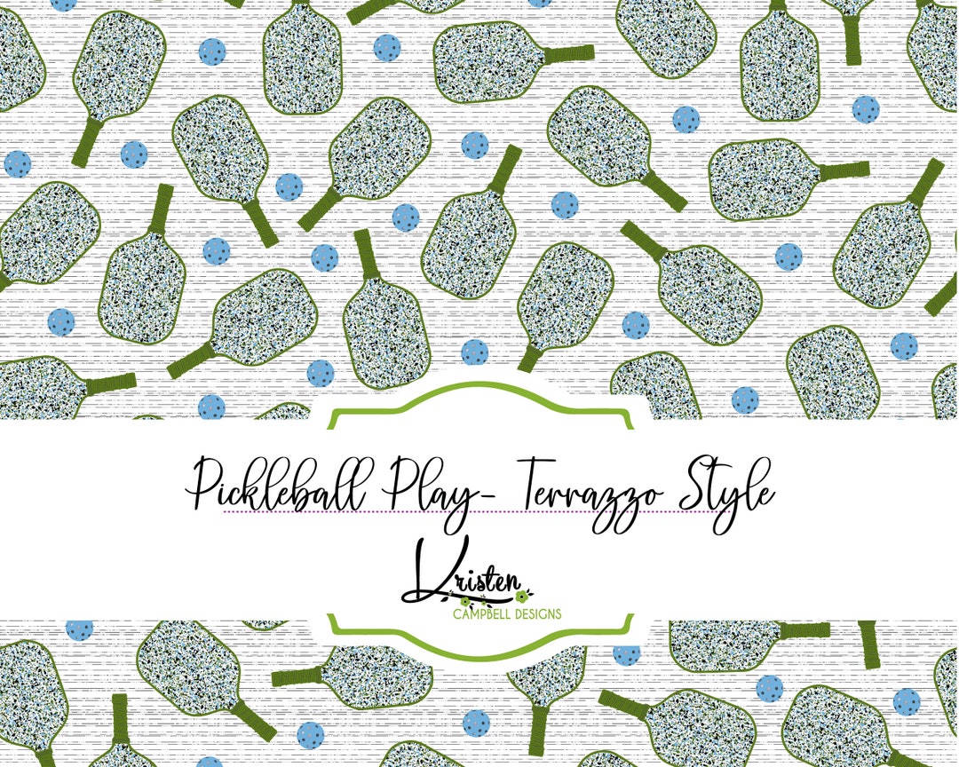 Pickleball Print Seamless Pattern, Digital Scrapbooking Paper, Digital ...
