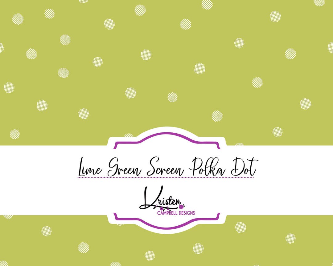 Seamless Lime Green Polka Dot Pattern, White Screen Dots, Digital Paper ...