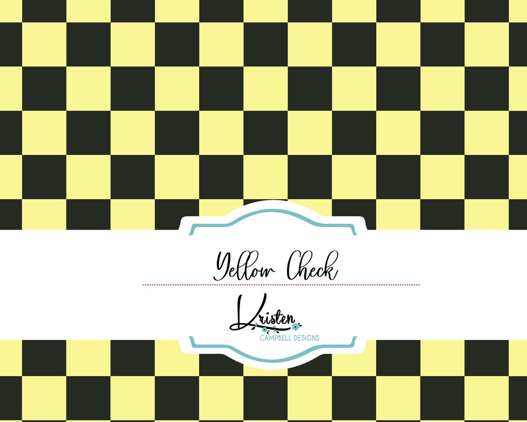 Yellow and Black Checkered Seamless Repeat Pattern Digital Scrapbooking ...