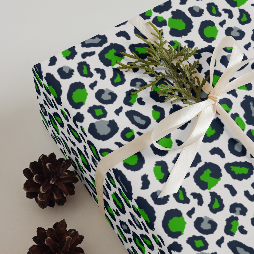 Seahawks Inspired Leopard Wrapping Paper Sheets - Etsy