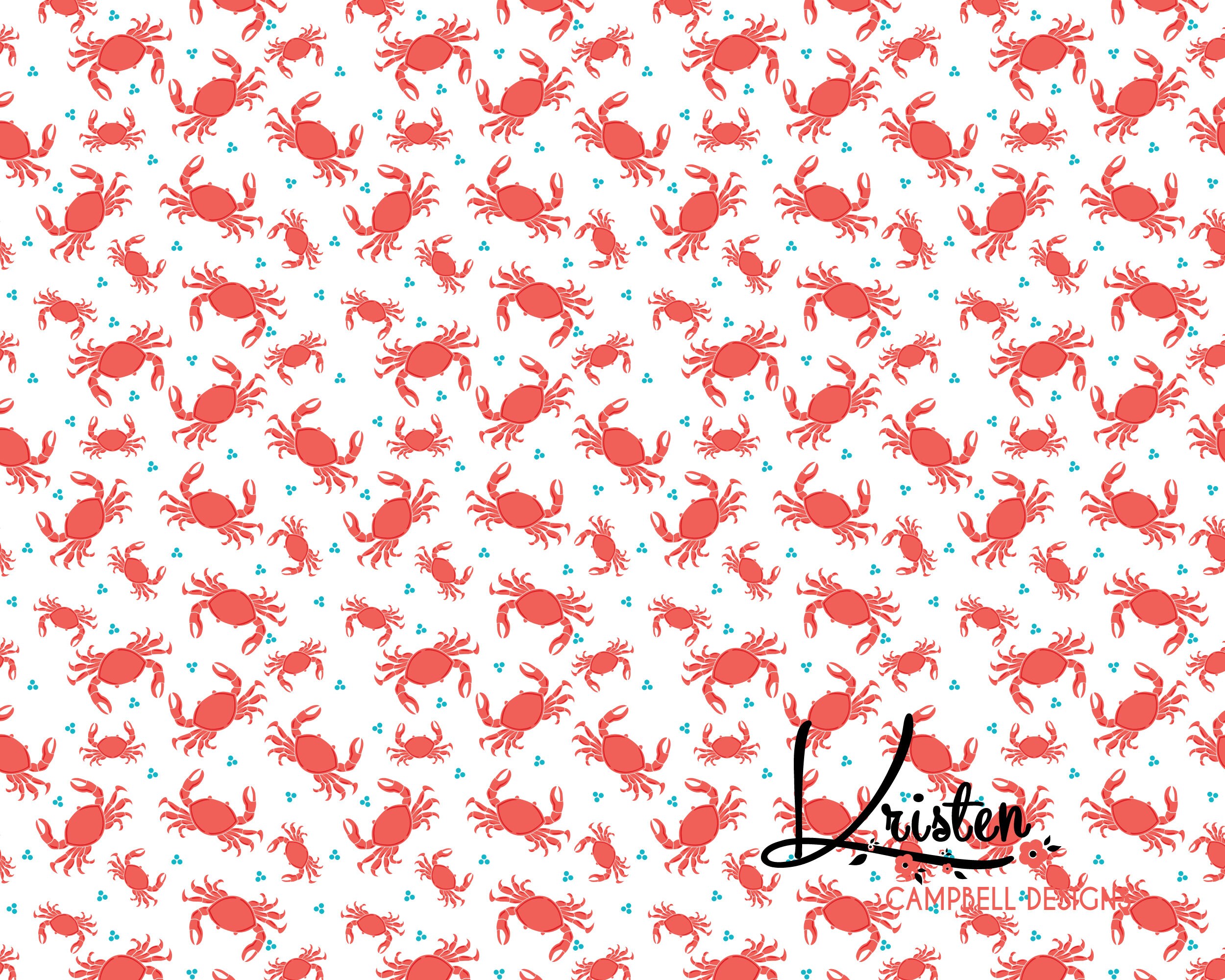 Crab Digital Pattern, Digital Download, Digital Scrapbooking Paper ...