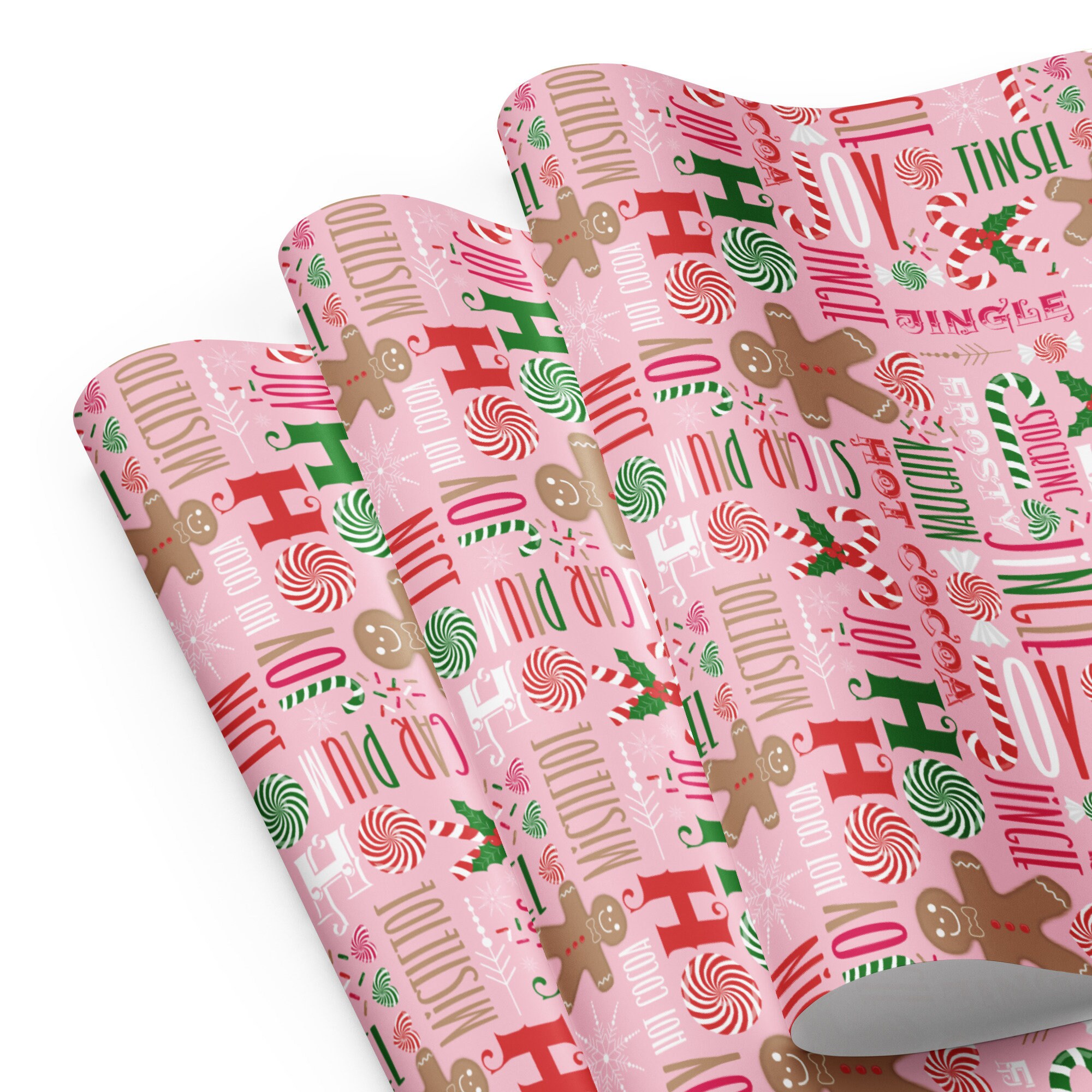 Holiday Words Gift Wrapping Paper - Etsy