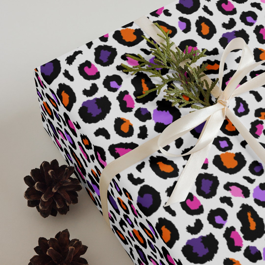 Purple and Pink Leopard Print Wrapping Paper Sheets - Etsy