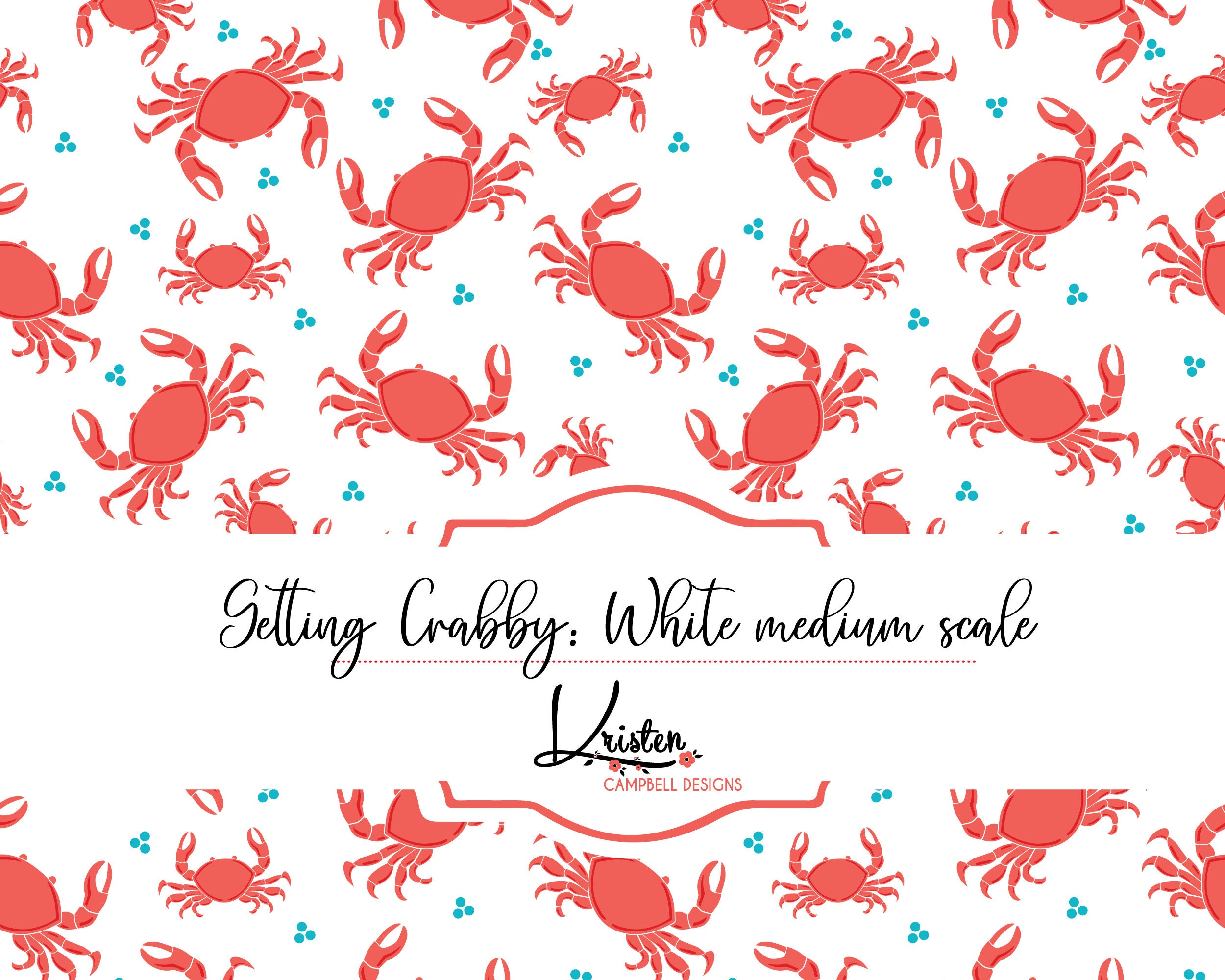 Crab Digital Paper, Scrapbooking Paper, Sublimation Pattern, Crab ...
