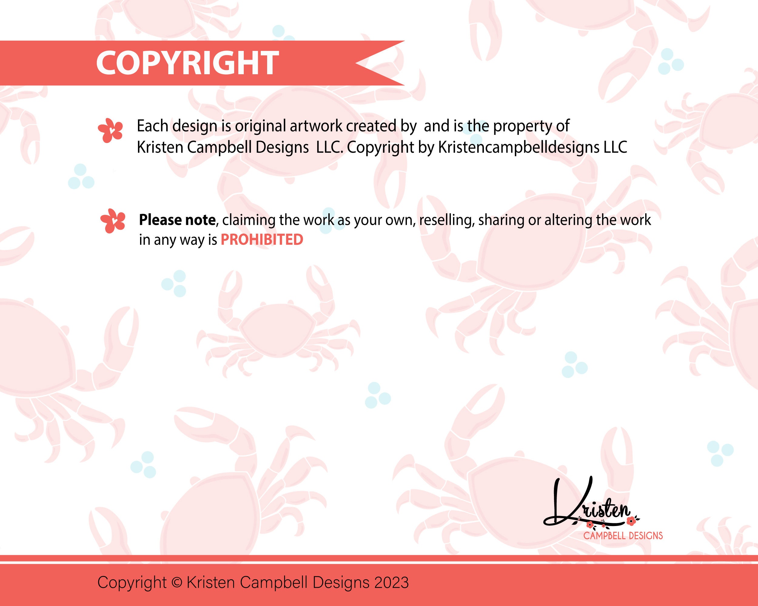 Crab Digital Paper Seamless Pattern Digital Scrapbooking - Etsy