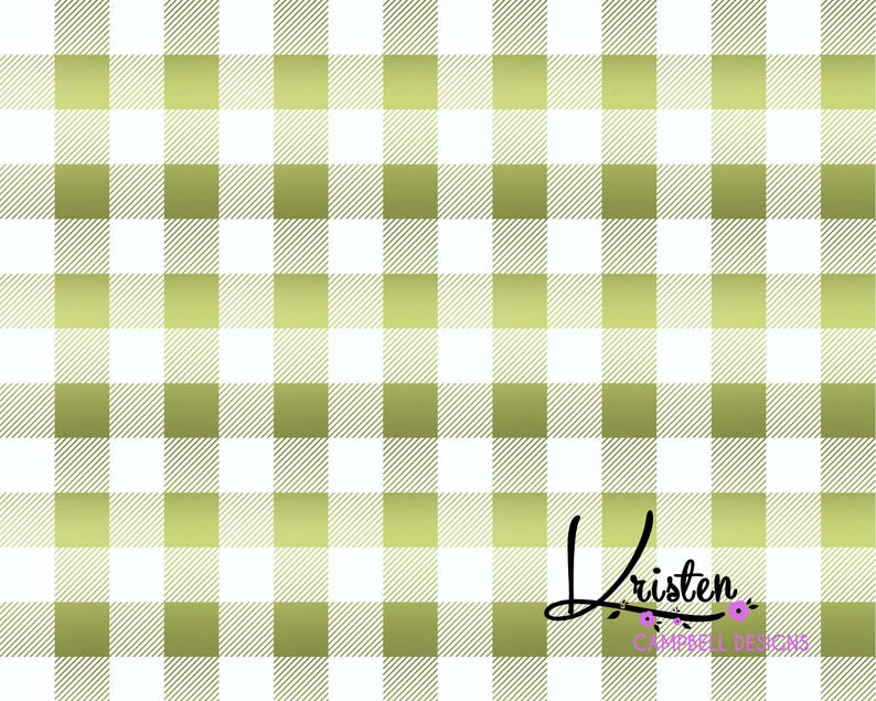 Green Buffalo Plaid Check Seamless Pattern, Digital Paper, Scrapbooking ...