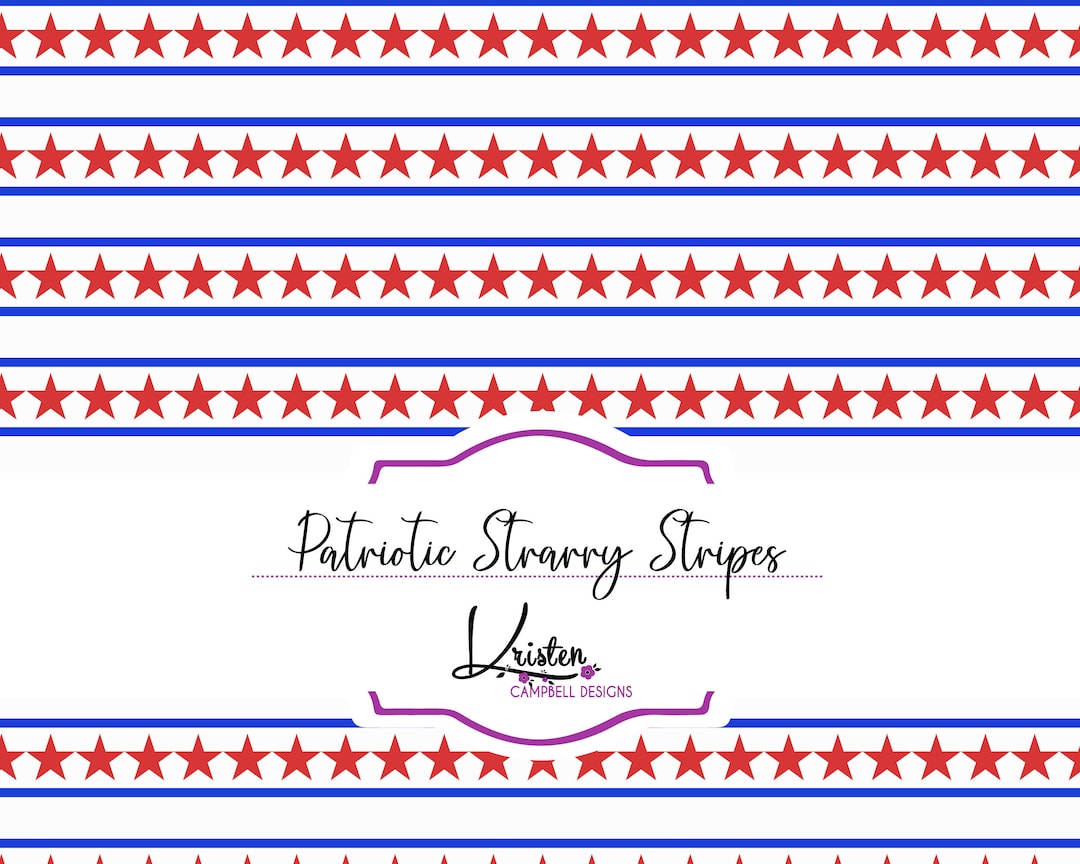 Patriotic Stars and Stripes Seamless Pattern, Digital Paper, Printable ...
