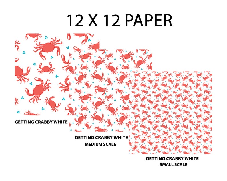 Crab Digital Pattern, Digital Download, Digital Scrapbooking Paper ...