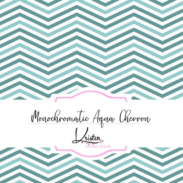 Aqua Chevron Sheet - Etsy