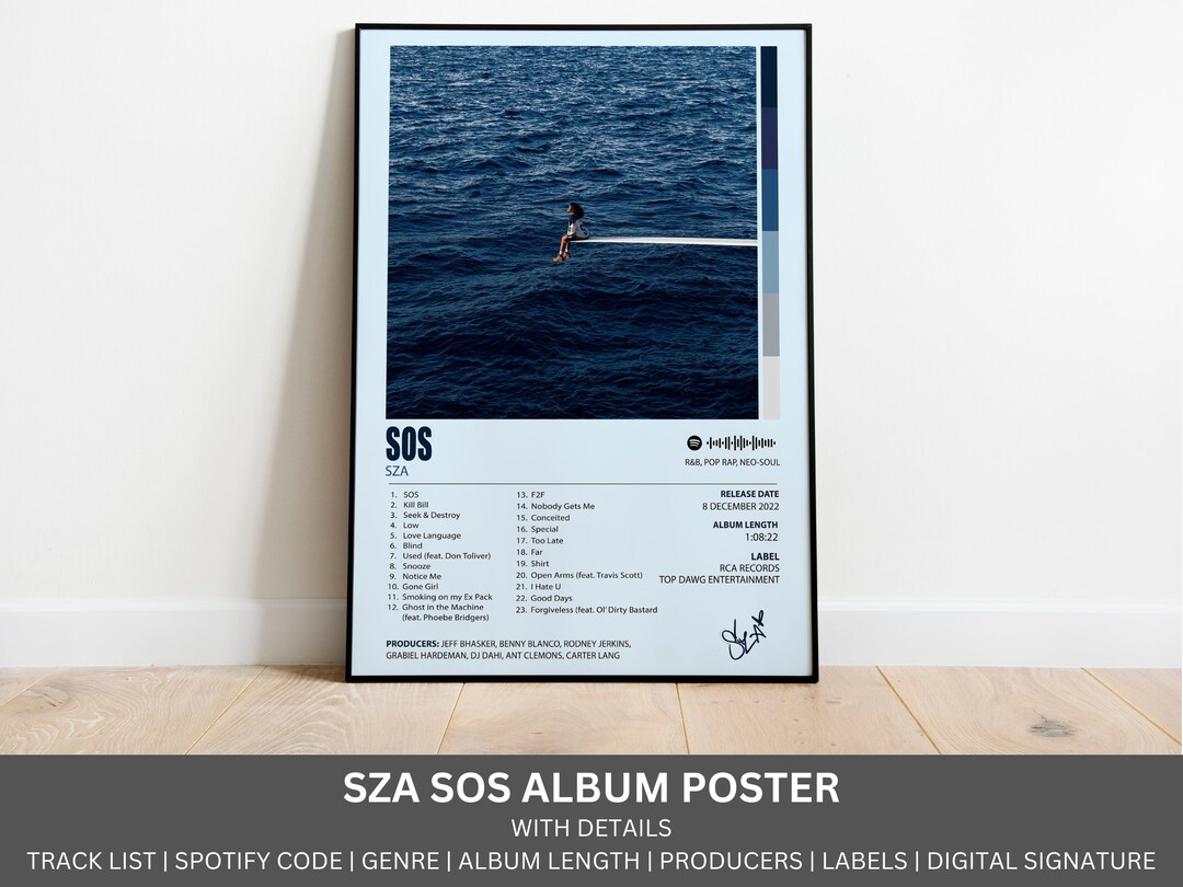 SZA SOS 2022 Album Poster Digital Print, SZA Merch, Sza Album Poster ...