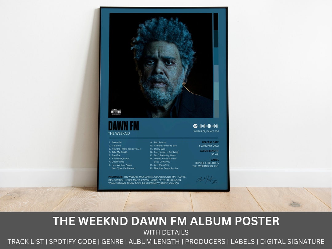 The Weeknd Dawn FM 2022 Album Poster Digital Print, the Weeknd Merch, the Weeknd Album Poster ...