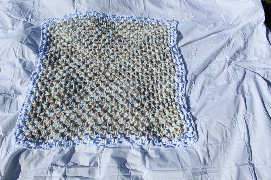 Gray and Blue Granny Square Baby Quilt - Etsy