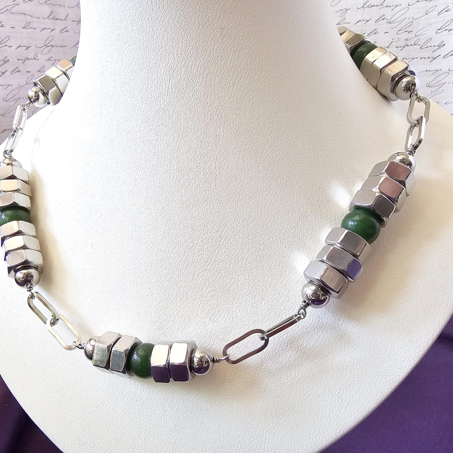 Men's Stainless Steel Chain and Jade Necklace - Etsy