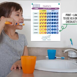 Brush Teeth Printable Chart, Toddler Brushing, Teeth Brushing Chart ...