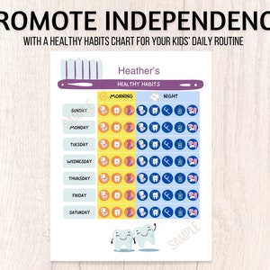 Brush Teeth Printable Chart, Toddler Brushing, Teeth Brushing Chart ...