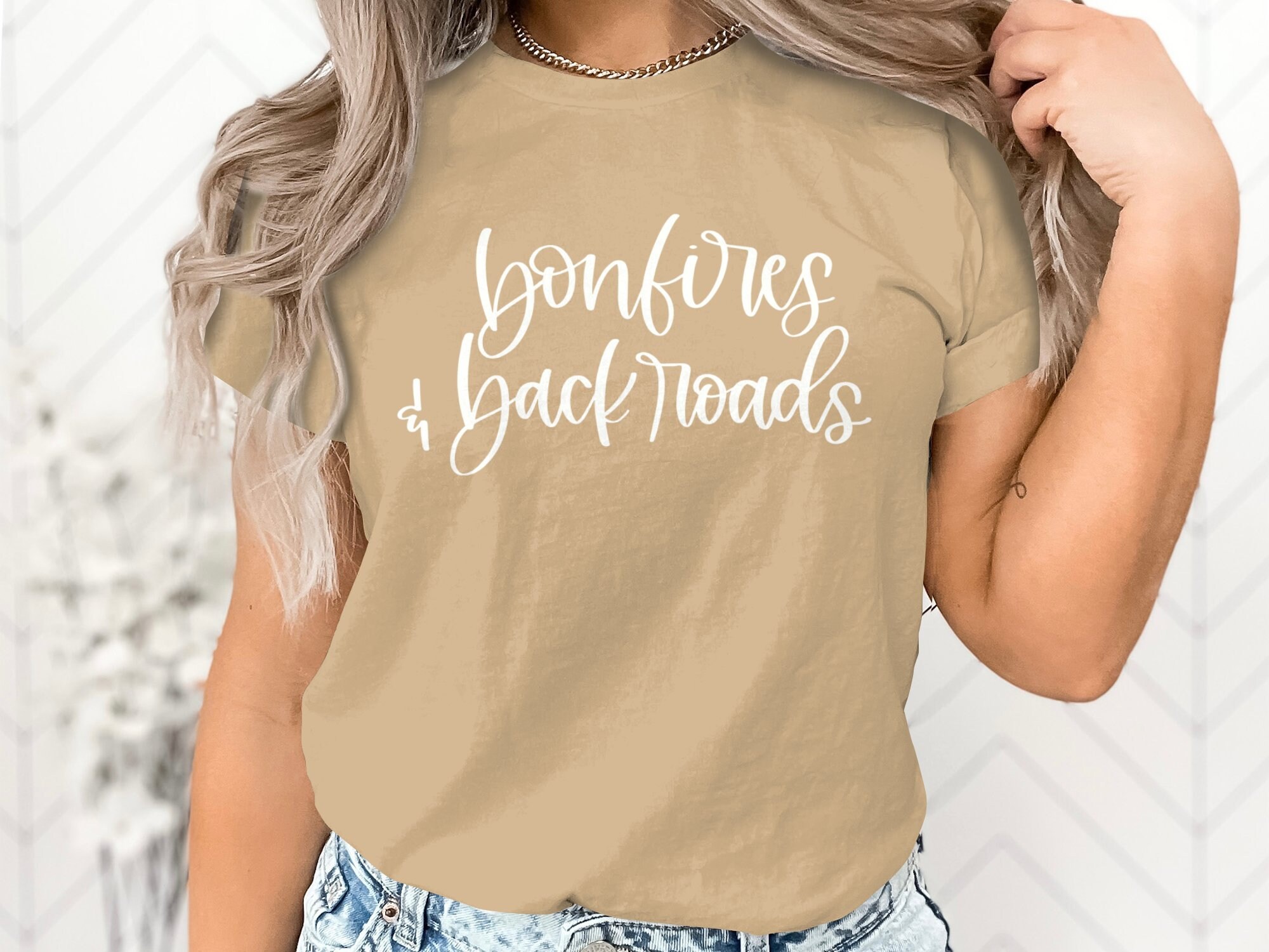 Bonfires and Back Roads Country Shirts Country Girl Shirt - Etsy