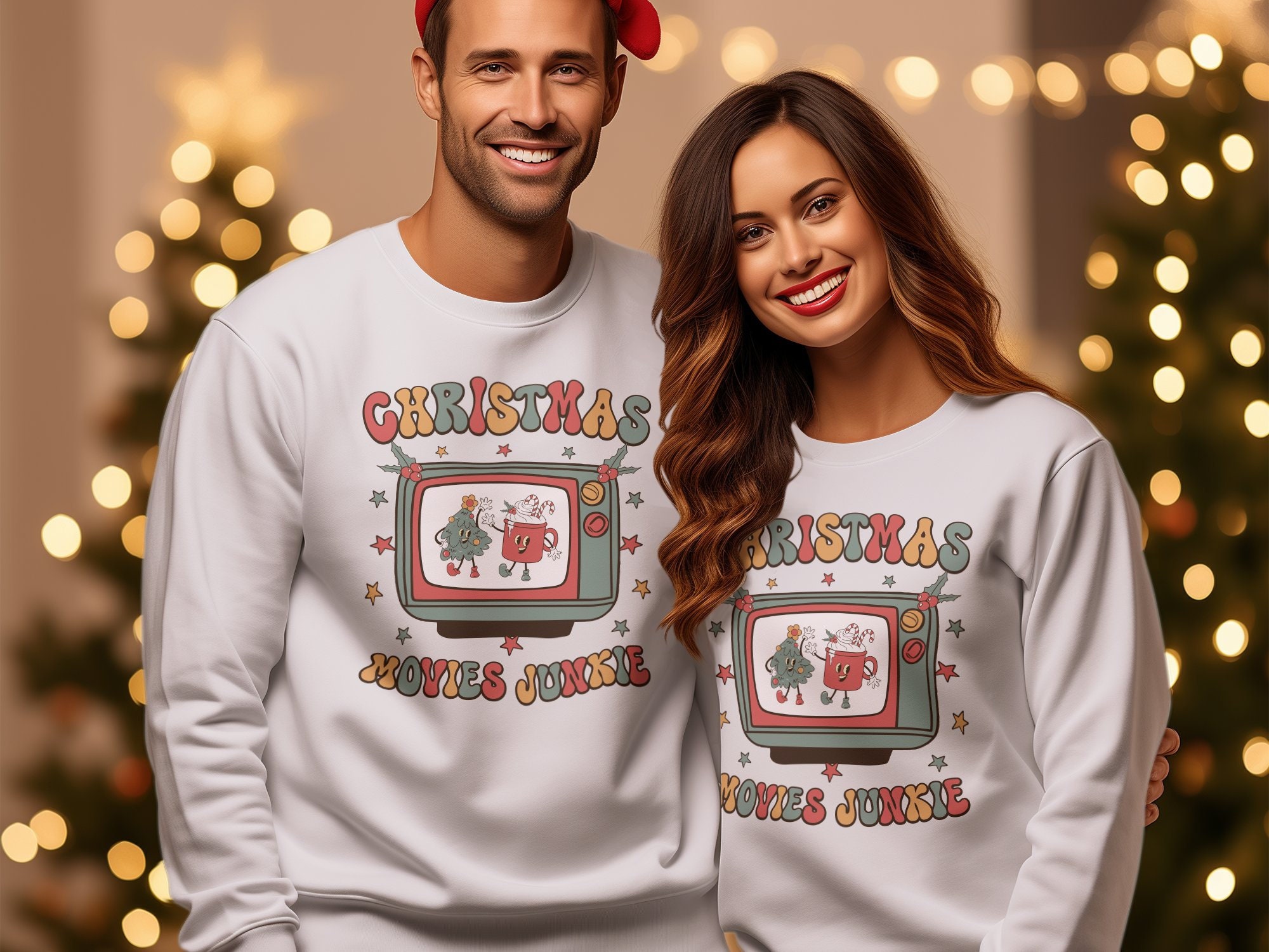 Christmas Movie Junkie Christmas Sweatshirt Retro Christmas - Etsy