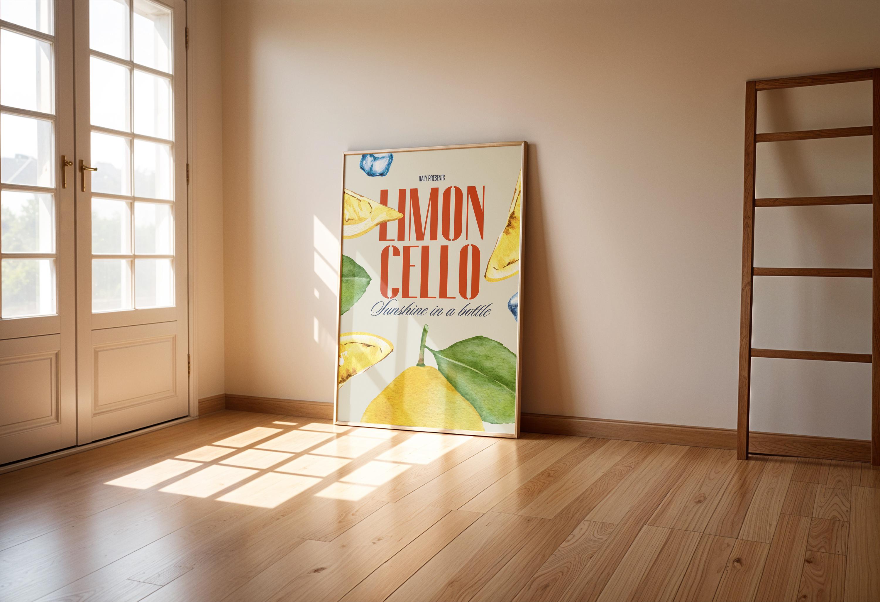 Limoncello Wall Art Italian Beverage Print Italian Kitchen Decor Amalfi ...
