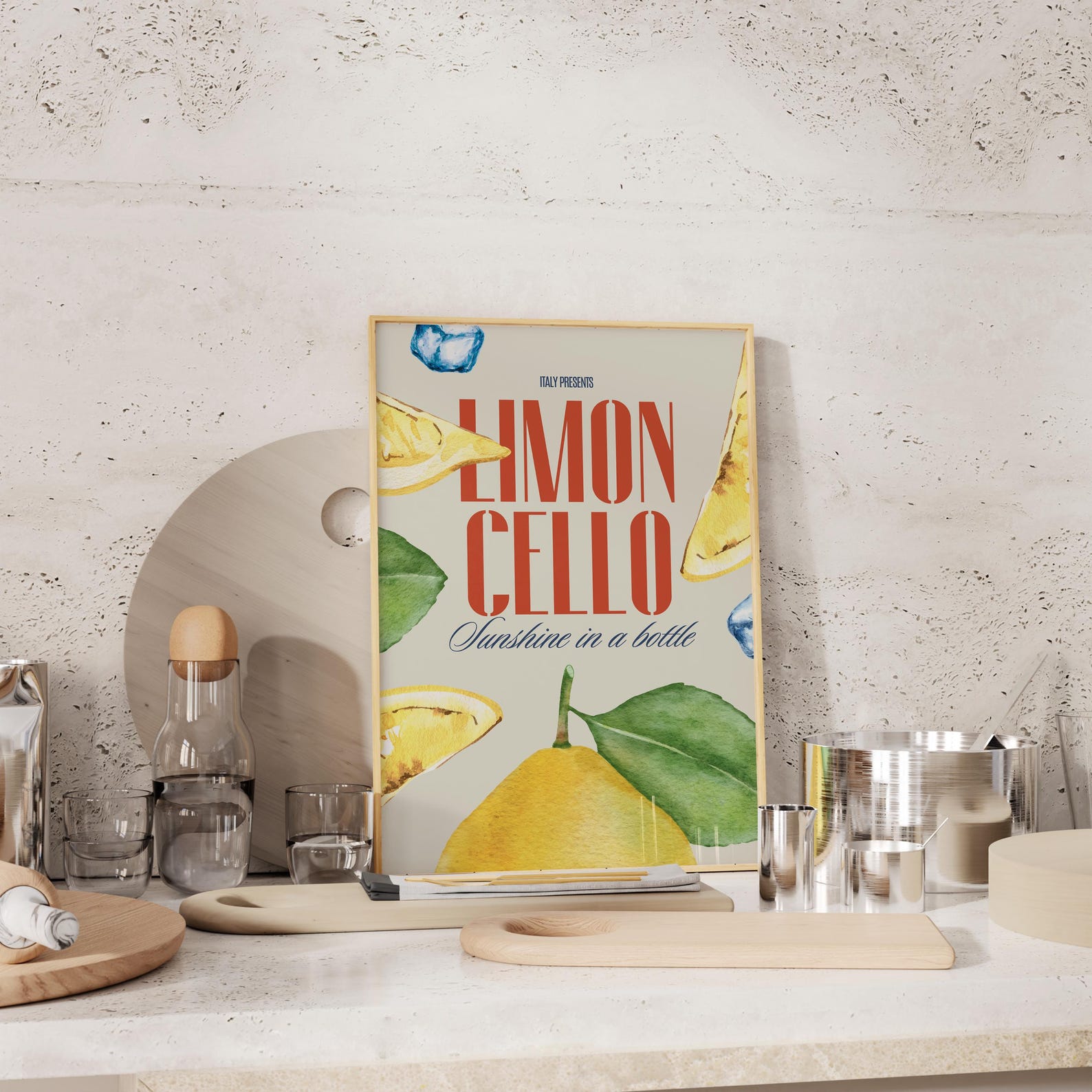 Limoncello Wall Art Italian Beverage Print Italian Kitchen Decor Amalfi ...