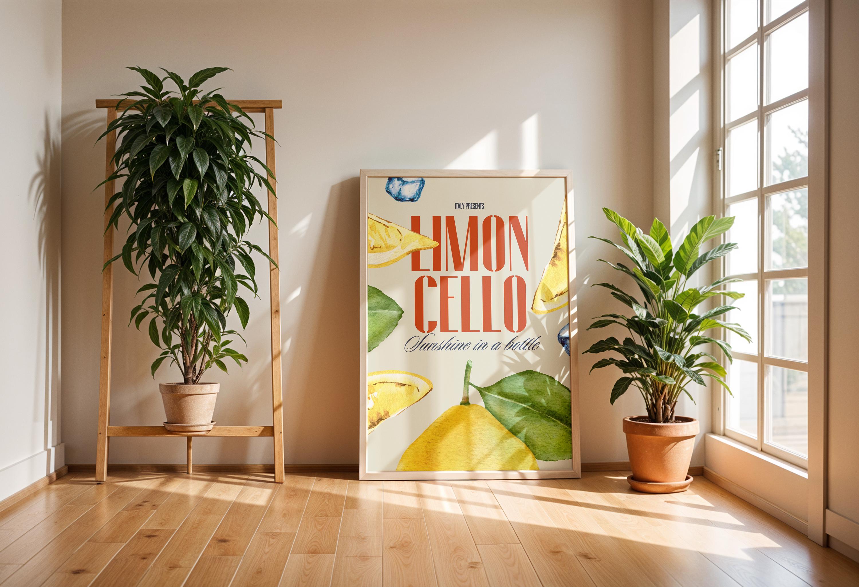 Limoncello Wall Art Italian Beverage Print Italian Kitchen Decor Amalfi ...