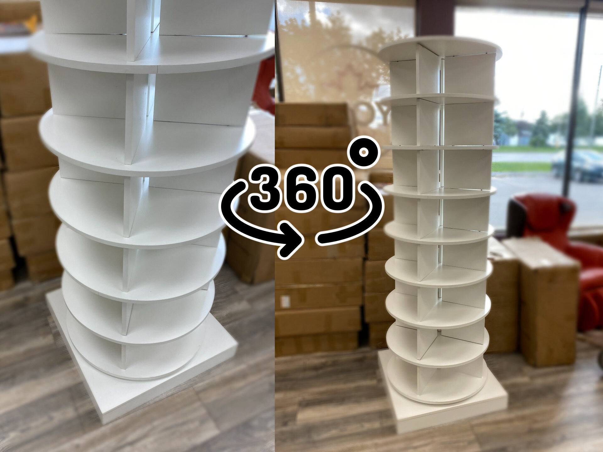 Rotating Wooden 3 Layers Shoe Rack 360 Degrees Space Saving Shoe ...