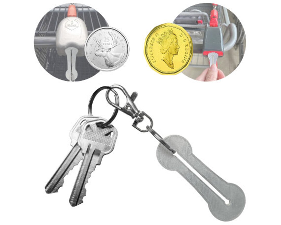 Shopping Cart Key Canadian Loonie and Quarter With Key Rings Shopping ...