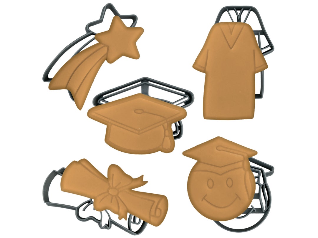 Graduation Cookie Cutter Set of 5| Scroll | Graduate | Graduation Cap ...