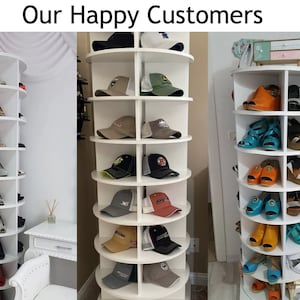 Rotating Wooden 8 Layers Shoe Rack 360 Degrees Space Saving Shoe ...