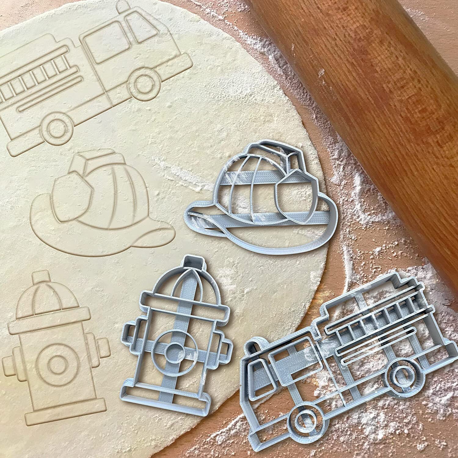 Fire Fighting Cookie Cutter Set of 5 Fire Hydrant Fire Extinguisher ...