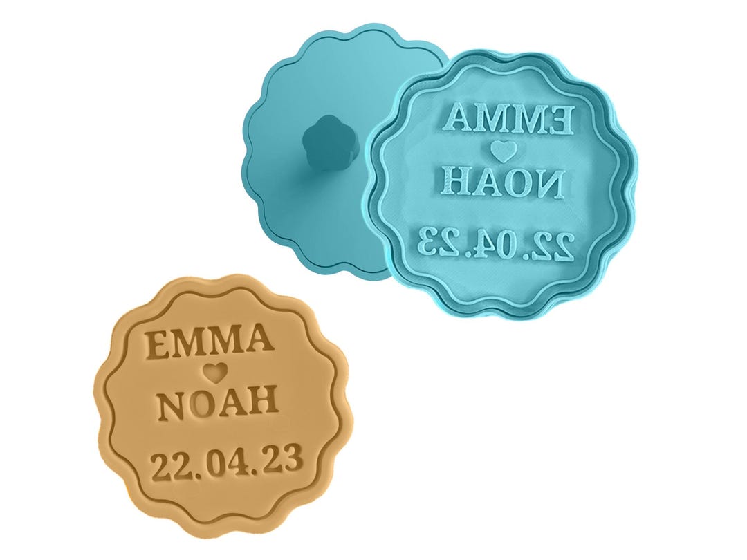 Personalized Wedding Names Date Cookie Cutter Biscuit Stamp Fondant ...