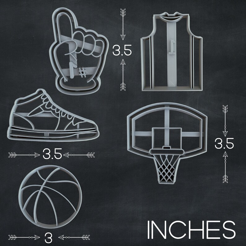 Basketball Cookie Cutter Set of 5 | Basketball Hoop | Foam Finger ...