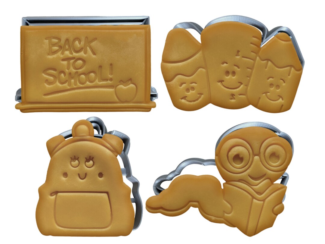 Back to School Cookie Cutter Set of 4| Bookworm | Blackboard | Backpack ...