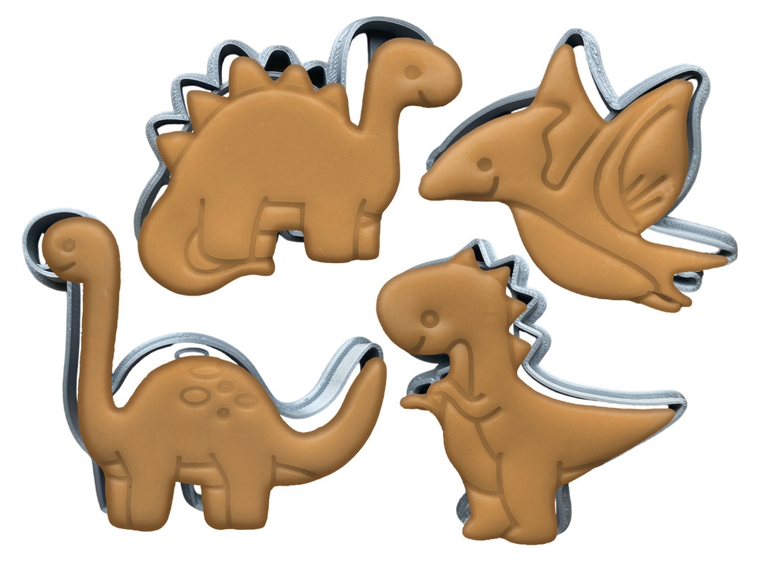 Dinosaurs Cookie Cutter Set of 4 | Fossil T-rex | Reptiles | Biscuit ...