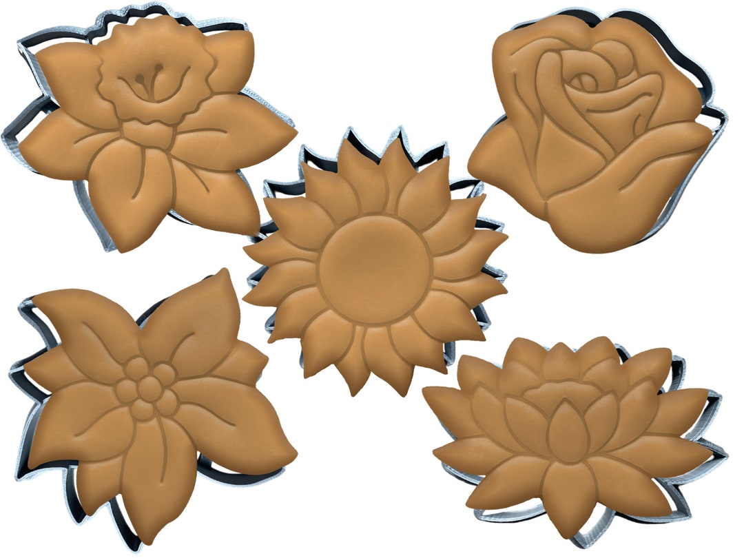 Flowers Cookie Cutter Set of 5, Floral Spring Garden Mother's Day| Rose ...