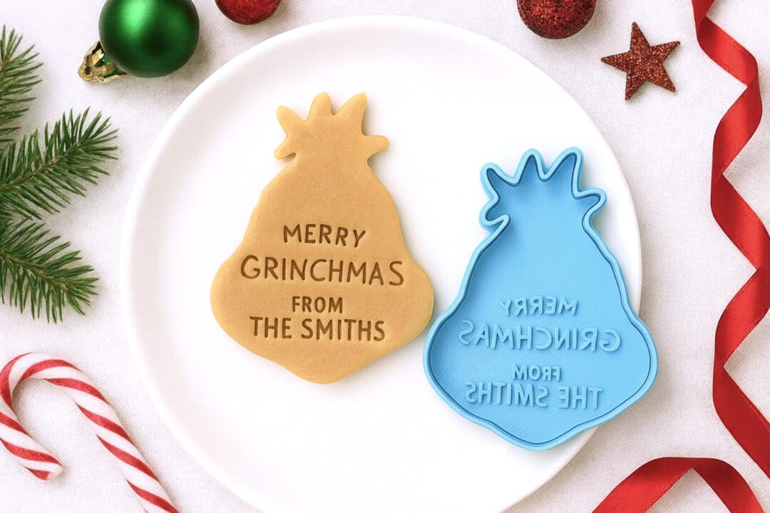 Custom Grinch Cookie Cutter Stamp | Personalised Name/family Name ...