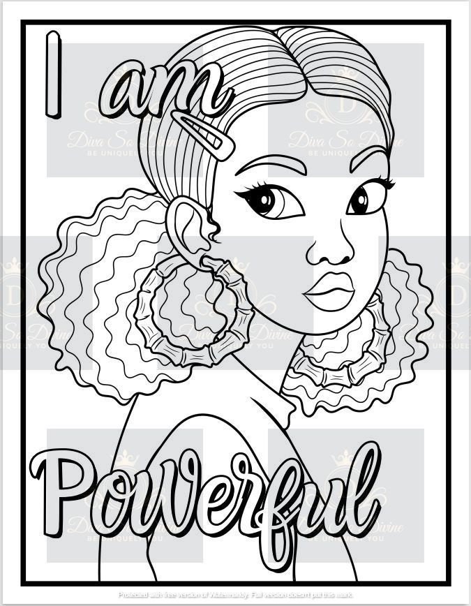 Black Woman Affirmations Coloring Book - Etsy