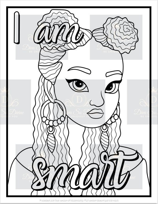 Black Woman Affirmations Coloring Book - Etsy